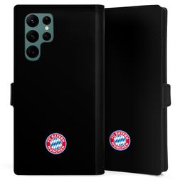 DeinDesign Galaxy S22 Ultra Handy Klapph&uuml;lle Handyh&uuml;lle aus Kunst Leder schwarz Flip Case Fcb Fc Bayern M&uuml;nchen Logo Sideflip mit langer Lasche