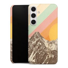 DeinDesign Galaxy S24+ Handy Premium Case Smartphone Handyh&uuml;lle Schutzh&uuml;lle gl&auml;nzend Sunshine Mountain Retro Premium Case