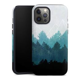DeinDesign iPhone 12 Pro Handy Panzer Handyh&uuml;lle robuste Outdoor H&uuml;lle Schutzh&uuml;lle matt Forrest Abstract Tree Tough Case