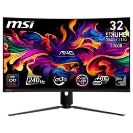 MSI Curved-Gaming-OLED-Monitor "MPG 321CURX QD-OLED", Energieeffizienz: G (A-G), schwarz, Monitore