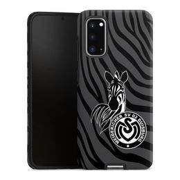 DeinDesign Galaxy S20 Handy Panzer Handyh&uuml;lle robuste Outdoor H&uuml;lle Schutzh&uuml;lle matt Zebra Msv Duisburg Muster Tough Case