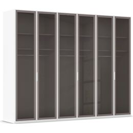 Kleiderschrank Rauch "Schrank Garderobe SKAT SHINE Breiten 151/201/251/301cm, H&ouml;he 223/235cm", alpinwei&szlig;, B:301cm H:235cm T:61cm, Glas, Holzwerkstoff, Schr&auml;nke, Kleiderschrank, edle Schrankfront mit hochwertigen Glasrahment&uuml;ren MADE IN GERMANY