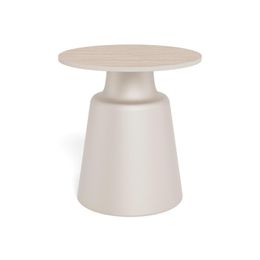 Mid.you Couchtisch Santorini, Beige, Grau, Metall, Keramik, rund, 45x47.5x45 cm, Wohnzimmer, Wohnzimmertische, Couchtische, Couchtische Keramik