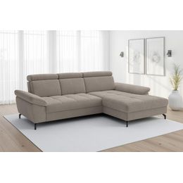 Sit & More Ecksofa SIT & MORE "Vanity", taupe, B:264cm H:84cm T:181cm, 100% Polyester, Sofas, Ecksofa, Inkl.Sitz-,Kopf-und Armteilverstellung