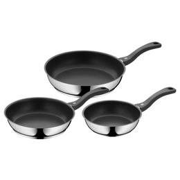 WMF Pfannenset Devil, Beschichtung schwarz, Metall, 3-teilig, antihaftbeschichtet, Kochen, Pfannen, Pfannensets
