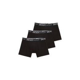 Boxershorts Tom Tailor Denim, Herren, Gr. S, 3 Stk., schwarz, Jersey, Obermaterial: 95% Baumwolle, 5% Elasthan, unifarben, k&ouml;rpernah, Unterhosen, mit Logo-Stretchbund