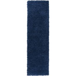 L&auml;ufer Bruno Banani "Shaggy Soft" Gr. 12, blau, B:80cm H:30mm L:250cm, Kunstfaser, Teppiche, L&auml;ufer, L&auml;ufer, Br&uuml;cke, gewebt, Uni-Farben, besonders weich