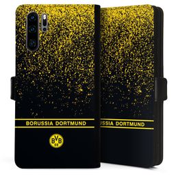 DeinDesign Huawei P30 Pro Handy Klapph&uuml;lle Handyh&uuml;lle aus Kunst Leder schwarz Flip Case Ombre Borussia Dortmund Bvb Sideflip mit langer Lasche