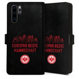 DeinDesign Huawei P30 Pro Handy Klapph&uuml;lle Handyh&uuml;lle aus Kunst Leder schwarz Flip Case European Cup Eintracht Frankfurt Merchandise Sideflip mit langer Lasche