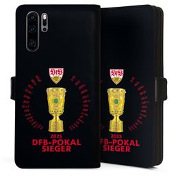 DeinDesign Huawei P30 Pro Handy Klapph&uuml;lle Handyh&uuml;lle aus Kunst Leder schwarz Flip Case Trophy Official Licensed Product Vfb Stuttgart Sideflip mit langer Lasche