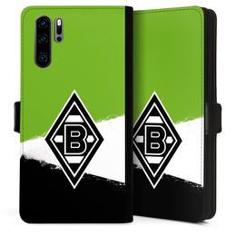DeinDesign Huawei P30 Pro Handy Klapph&uuml;lle Handyh&uuml;lle aus Kunst Leder schwarz Flip Case Borussia M&ouml;nchengladbach Bmg Official Licensed Product Sideflip mit 