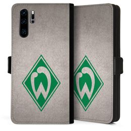 DeinDesign Huawei P30 Pro Handy Klapph&uuml;lle Handyh&uuml;lle aus Kunst Leder schwarz Flip Case Concrete Official Licensed Product Sv Werder Bremen Sideflip mit langer 