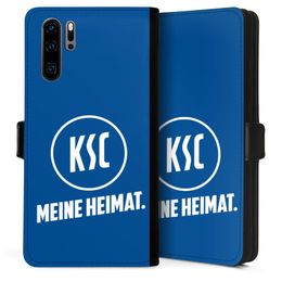 DeinDesign Huawei P30 Pro Handy Klapph&uuml;lle Handyh&uuml;lle aus Kunst Leder schwarz Flip Case Karlsruher Sc Statement Ksc Sideflip mit langer Lasche