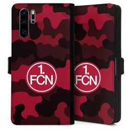 DeinDesign Huawei P30 Pro Handy Klapph&uuml;lle Handyh&uuml;lle aus Kunst Leder schwarz Flip Case Logo 1. Fcn 1. Fc N&uuml;rnberg Sideflip mit langer Lasche