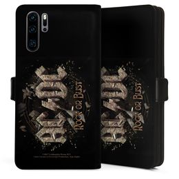 DeinDesign Huawei P30 Pro Handy Klapph&uuml;lle Handyh&uuml;lle aus Kunst Leder schwarz Flip Case Rock Or Bust Official Licensed Product Acdc Sideflip mit langer Lasche