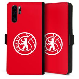 DeinDesign Huawei P30 Pro Handy Klapph&uuml;lle Handyh&uuml;lle aus Kunst Leder schwarz Flip Case Bear 1. Fc Union Berlin Official Licensed Product Sideflip mit langer 