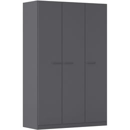 Dreht&uuml;renschrank Rauch "Kleiderschrank Schrank Garderobe OTELI inkl. Inneneinteilung", grau (graumetallic), B:136cm H:210cm T:54cm, Holzwerkstoff, Schr&auml;nke, Dreht&uuml;renschrank, mit zus&auml;tzlichen Einlegeb&ouml;den, optional mit Spiegel MADE IN GERMANY