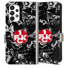 DeinDesign Galaxy A53 5G Handy Klapph&uuml;lle Handyh&uuml;lle aus Kunst Leder wei&szlig; Flip Case Muster 1. Fc Kaiserslautern Coat Of Arms Sideflip mit Lasche