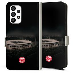 DeinDesign Galaxy A53 5G Handy Klapph&uuml;lle Handyh&uuml;lle aus Kunst Leder wei&szlig; Flip Case Eintracht Frankfurt Official Licensed Product Stadium Sideflip mit Lasche