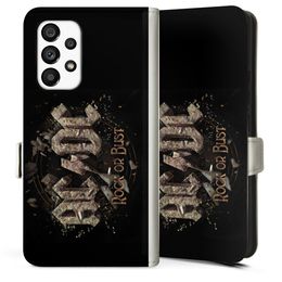 DeinDesign Galaxy A53 5G Handy Klapph&uuml;lle Handyh&uuml;lle aus Kunst Leder wei&szlig; Flip Case Rock Or Bust Official Licensed Product Acdc Sideflip mit Lasche