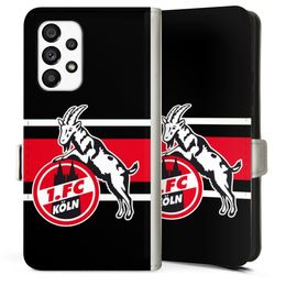 DeinDesign Galaxy A53 5G Handy Klapph&uuml;lle Handyh&uuml;lle aus Kunst Leder wei&szlig; Flip Case 1. Fc K&ouml;ln Logo Official Licensed Product Sideflip mit Lasche