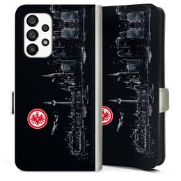 DeinDesign Galaxy A53 5G Handy Klapph&uuml;lle Handyh&uuml;lle aus Kunst Leder wei&szlig; Flip Case Sge Eintracht Frankfurt Skyline Sideflip mit Lasche