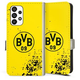 DeinDesign Galaxy A53 5G Handy Klapph&uuml;lle Handyh&uuml;lle aus Kunst Leder wei&szlig; Flip Case Borusse Borussia Dortmund Official Licensed Product Sideflip mit Lasche