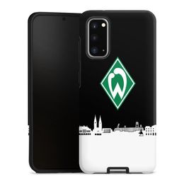 DeinDesign Galaxy S20 Handy Panzer Handyh&uuml;lle robuste Outdoor H&uuml;lle Schutzh&uuml;lle matt Sv Werder Bremen Skyline Official Licensed Product Tough Case