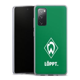 DeinDesign Galaxy S20 FE 5G Handy Silikon H&uuml;lle Case transparent Handyh&uuml;lle Sv Werder Bremen Official Licensed Product Statement Silikon Case