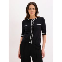 bonprix Strickjacke mit Viskose, schwarz, Gr.40/42 (M), stillvolle Strickjacke