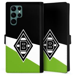 DeinDesign Galaxy S22 Ultra Handy Klapph&uuml;lle Handyh&uuml;lle aus Kunst Leder schwarz Flip Case Borussia M&ouml;nchengladbach Official Licensed Product Gladbach Sideflip 