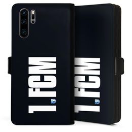 DeinDesign Huawei P30 Pro Handy Klapph&uuml;lle Handyh&uuml;lle aus Kunst Leder schwarz Flip Case 1. Fcm 1. Fc Magdeburg Official Licensed Product Sideflip mit langer 
