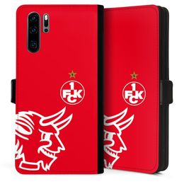 DeinDesign Huawei P30 Pro Handy Klapph&uuml;lle Handyh&uuml;lle aus Kunst Leder schwarz Flip Case Star Devil 1. Fc Kaiserslautern Sideflip mit langer Lasche