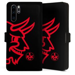 DeinDesign Huawei P30 Pro Handy Klapph&uuml;lle Handyh&uuml;lle aus Kunst Leder schwarz Flip Case 1. Fc Kaiserslautern Logo Official Licensed Product Sideflip mit langer 