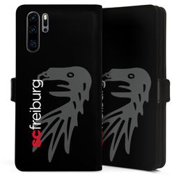 DeinDesign Huawei P30 Pro Handy Klapph&uuml;lle Handyh&uuml;lle aus Kunst Leder schwarz Flip Case Logo Sc Freiburg Official Licensed Product Sideflip mit langer Lasche