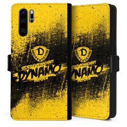 DeinDesign Huawei P30 Pro Handy Klapph&uuml;lle Handyh&uuml;lle aus Kunst Leder schwarz Flip Case Logo Official Licensed Product Sg Dynamo Dresden Sideflip mit langer 