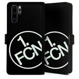 DeinDesign Huawei P30 Pro Handy Klapph&uuml;lle Handyh&uuml;lle aus Kunst Leder schwarz Flip Case Logo 1. Fcn 1. Fc N&uuml;rnberg Sideflip mit langer Lasche
