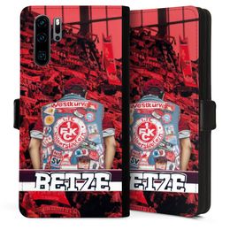 DeinDesign Huawei P30 Pro Handy Klapph&uuml;lle Handyh&uuml;lle aus Kunst Leder schwarz Flip Case Official Licensed Product 1. Fc Kaiserslautern 1. Fck Sideflip mit langer