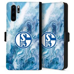 DeinDesign Huawei P30 Pro Handy Klapph&uuml;lle Handyh&uuml;lle aus Kunst Leder schwarz Flip Case Logo Fc Schalke 04 Merchandise Sideflip mit langer Lasche