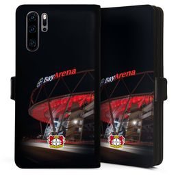 DeinDesign Huawei P30 Pro Handy Klapph&uuml;lle Handyh&uuml;lle aus Kunst Leder schwarz Flip Case Official Licensed Product Bayer 04 Leverkusen Stadium Sideflip mit langer