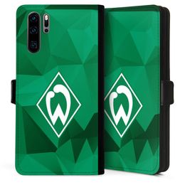 DeinDesign Huawei P30 Pro Handy Klapph&uuml;lle Handyh&uuml;lle aus Kunst Leder schwarz Flip Case Camouflage Sv Werder Bremen Official Licensed Product Sideflip mit langer