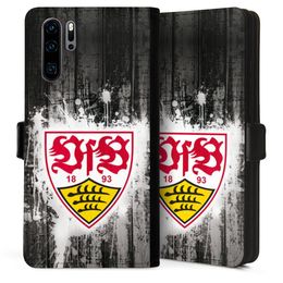 DeinDesign Huawei P30 Pro Handy Klapph&uuml;lle Handyh&uuml;lle aus Kunst Leder schwarz Flip Case Official Licensed Product Vfb Stuttgart Bundesliga Sideflip mit langer 