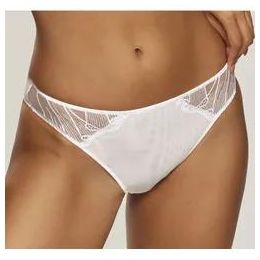 Tanga Lascana "Gianna", Damen, Gr. 36/38, wei&szlig;, Spitze, Obermaterial: 65% Polyamid, 32% Polyester, 3% Elasthan, Unterhosen Tanga, aus leicht schimmernder Spitze, sexy Dessous