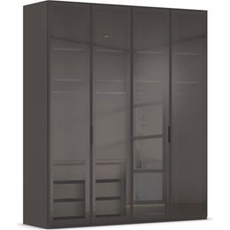 Kleiderschrank Rauch "Schrank Garderobe SKAT SHINE Breiten 151/201/251/301cm, H&ouml;he 223/235cm", graphit, B:201cm H:235cm T:61cm, Glas, Holzwerkstoff, Schr&auml;nke, Kleiderschrank, edle Schrankfront mit hochwertigen Glasrahment&uuml;ren MADE IN GERMANY