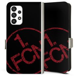 DeinDesign Galaxy A53 5G Handy Klapph&uuml;lle Handyh&uuml;lle aus Kunst Leder wei&szlig; Flip Case 1. Fcn Merchandise Texture Sideflip mit Lasche