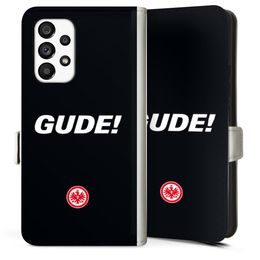 DeinDesign Galaxy A53 5G Handy Klapph&uuml;lle Handyh&uuml;lle aus Kunst Leder wei&szlig; Flip Case Bundesliga Official Licensed Product Eintracht Frankfurt Sideflip mit Lasche