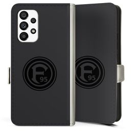 DeinDesign Galaxy A53 5G Handy Klapph&uuml;lle Handyh&uuml;lle aus Kunst Leder wei&szlig; Flip Case Fortuna D&uuml;sseldorf Logo F95 Sideflip mit Lasche