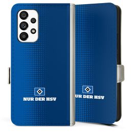 DeinDesign Galaxy A53 5G Handy Klapph&uuml;lle Handyh&uuml;lle aus Kunst Leder wei&szlig; Flip Case Hsv Logo Official Licensed Product Sideflip mit Lasche