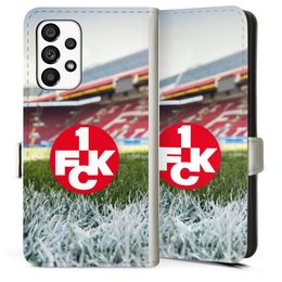 DeinDesign Galaxy A53 5G Handy Klapph&uuml;lle Handyh&uuml;lle aus Kunst Leder wei&szlig; Flip Case Stadium 1. Fc Kaiserslautern Official Licensed Product Sideflip mit Lasche