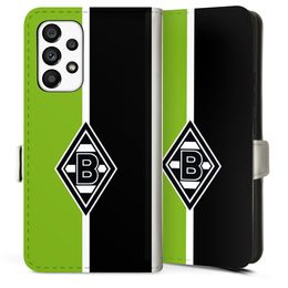 DeinDesign Galaxy A53 5G Handy Klapph&uuml;lle Handyh&uuml;lle aus Kunst Leder wei&szlig; Flip Case Bundesliga Borussia M&ouml;nchengladbach Gladbach Sideflip mit Lasche
